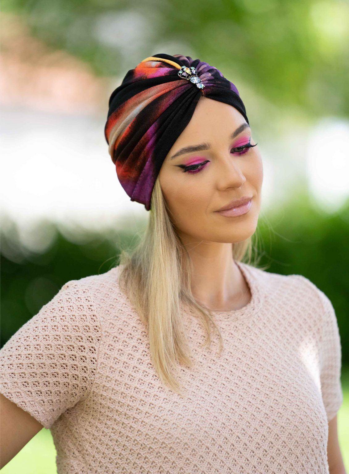 Turban raze din tricot subtire-mediu • Turbane Femei si Bebelusi 2025